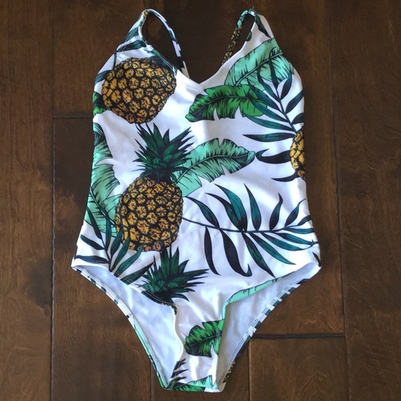 Swim | One Piece Pineapple Design Swimsuit | Poshmark